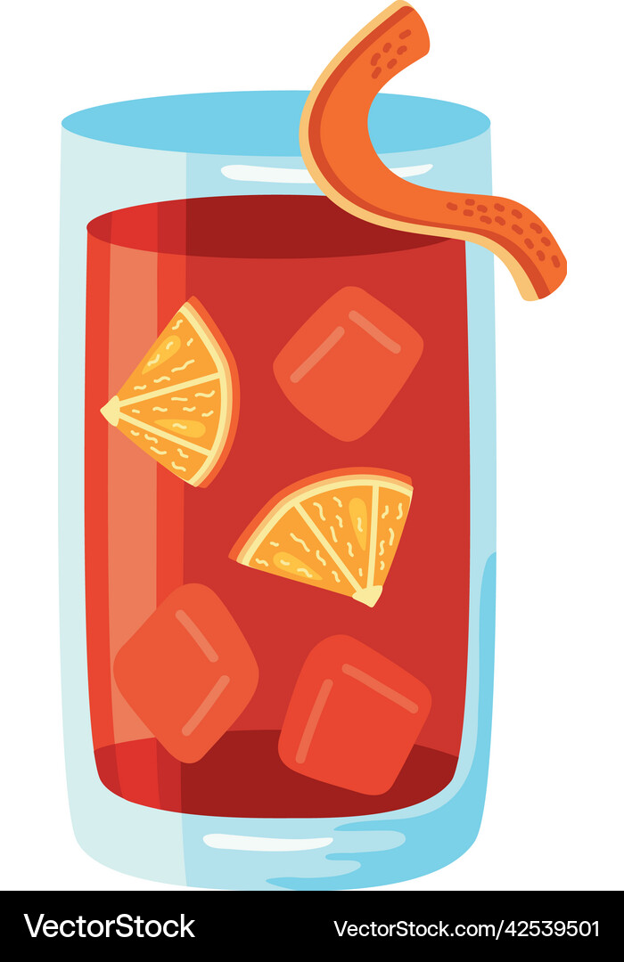Negroni cocktail in glass Royalty Free Vector Image
