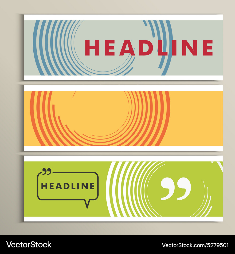 Round color lines on a banner background Vector Image