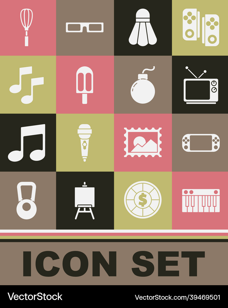 Set music synthesizer portable video game console Vector Image