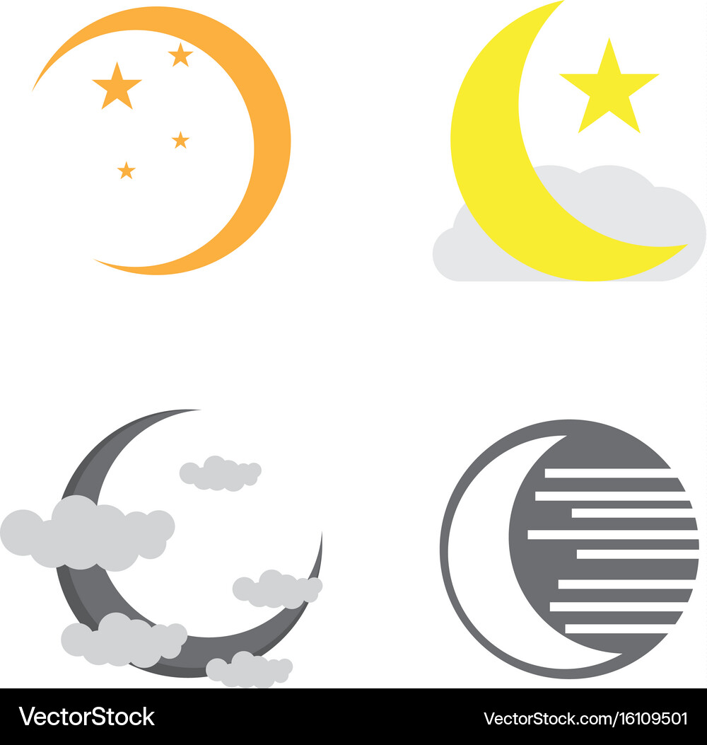 Set of moon icons Royalty Free Vector Image - VectorStock
