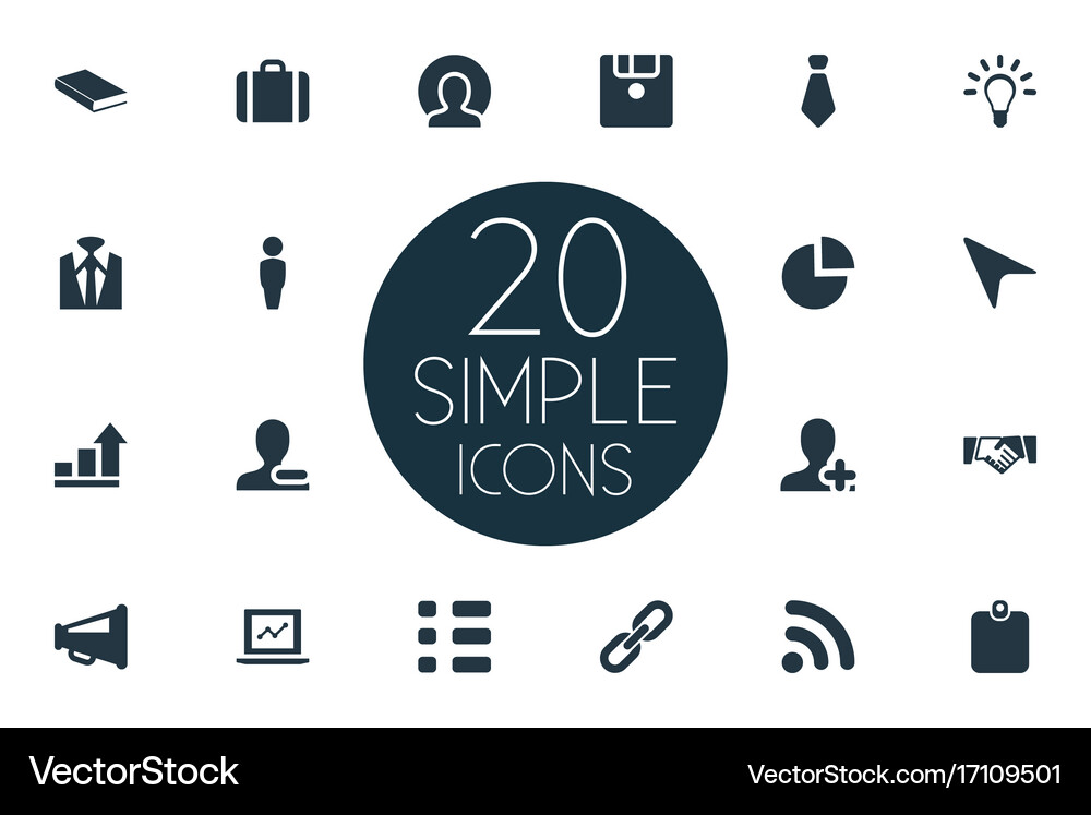 Set of simple team icons Royalty Free Vector Image