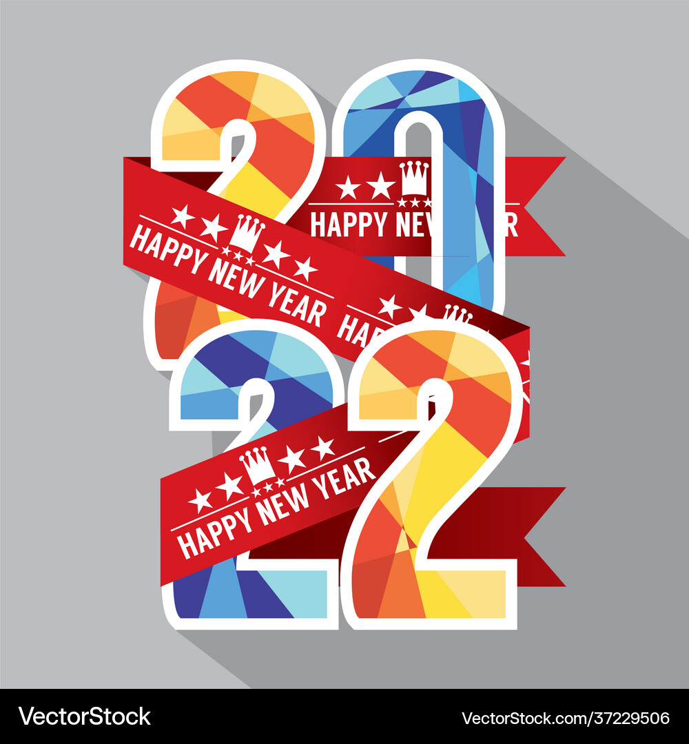 2022 label badge new year concept Royalty Free Vector Image