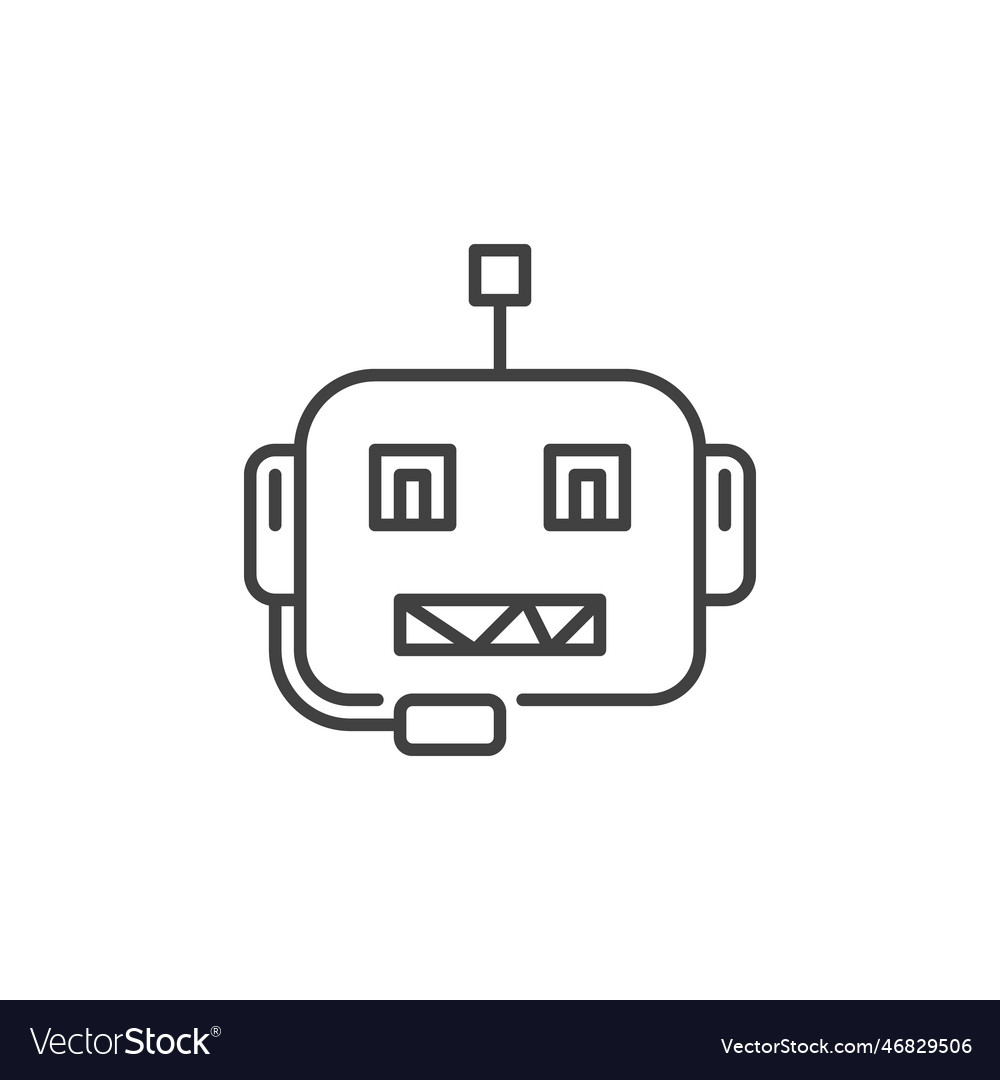 Ai chatbot robot character concept outline icon Vector Image
