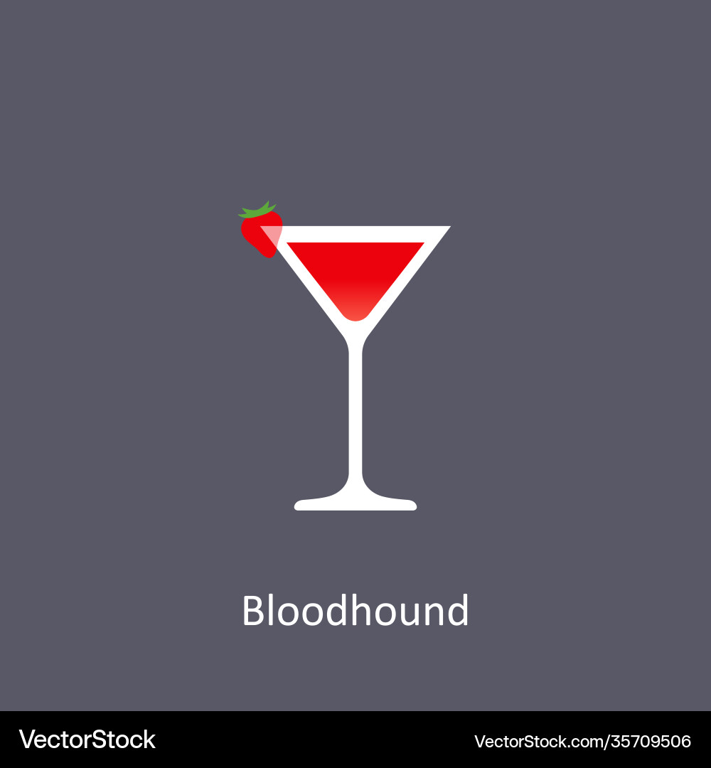 Bloodhound cocktail icon on dark background Vector Image