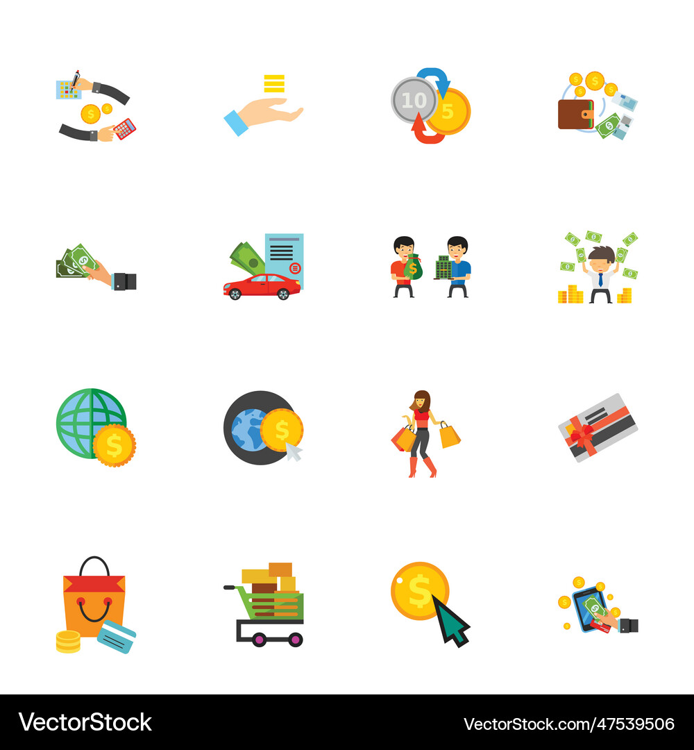 Buy and sell icon set Royalty Free Vector Image