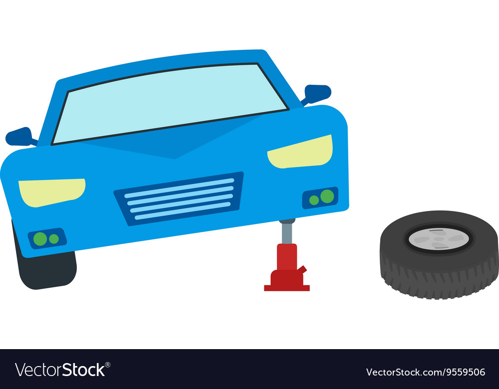 Changing tyre Royalty Free Vector Image - VectorStock