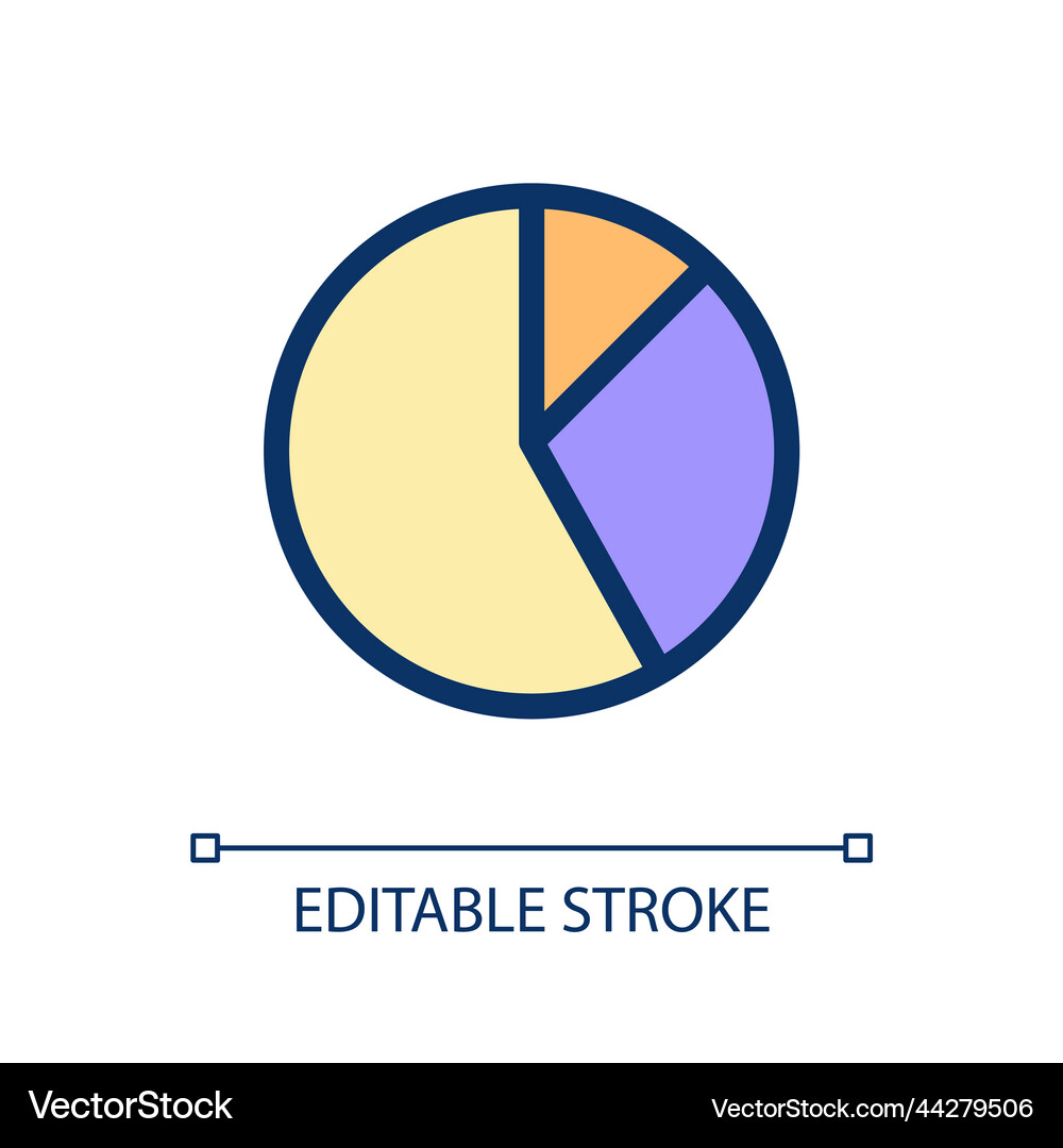 Circle chart pixel perfect rgb color ui icon Vector Image