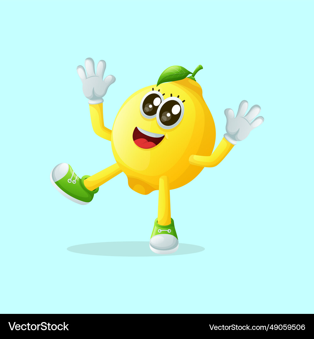 Cute lemon character smiling with a happy Vector Image