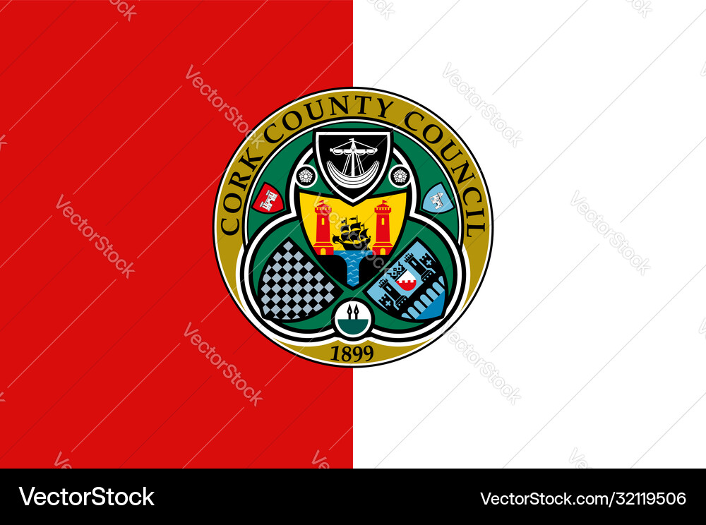 Flag county cork in munster ireland Royalty Free Vector