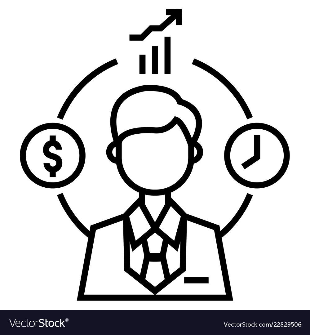 Fund manager solid Royalty Free Vector Image - VectorStock