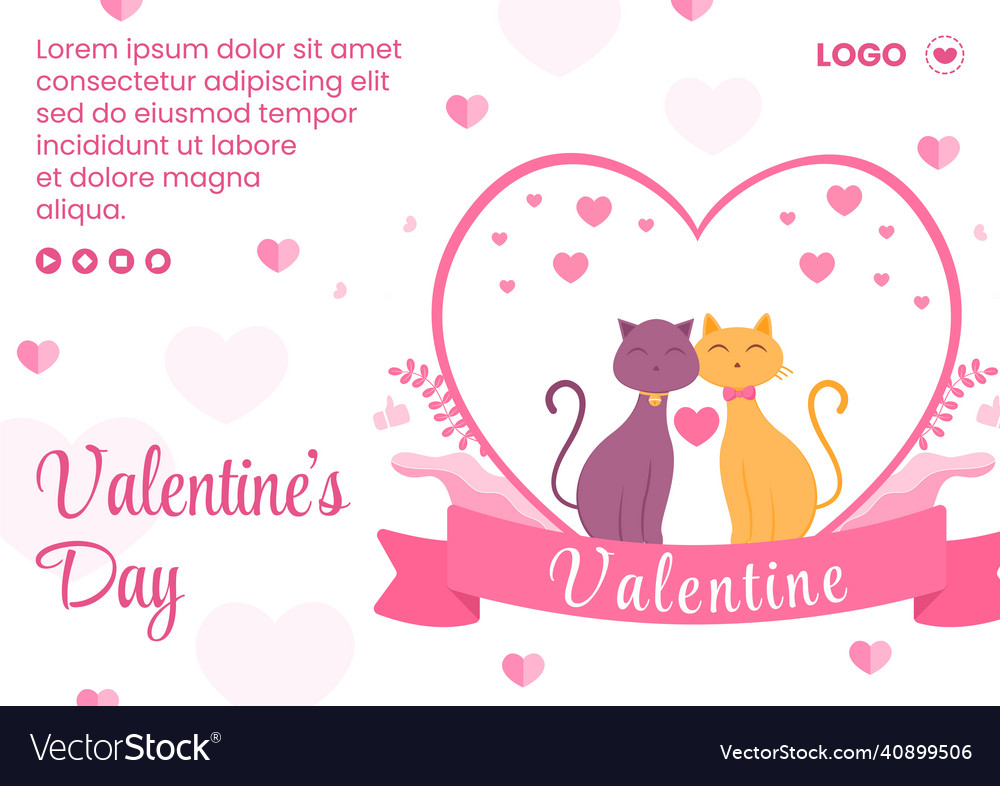 Happy valentines day brochure template flat Vector Image