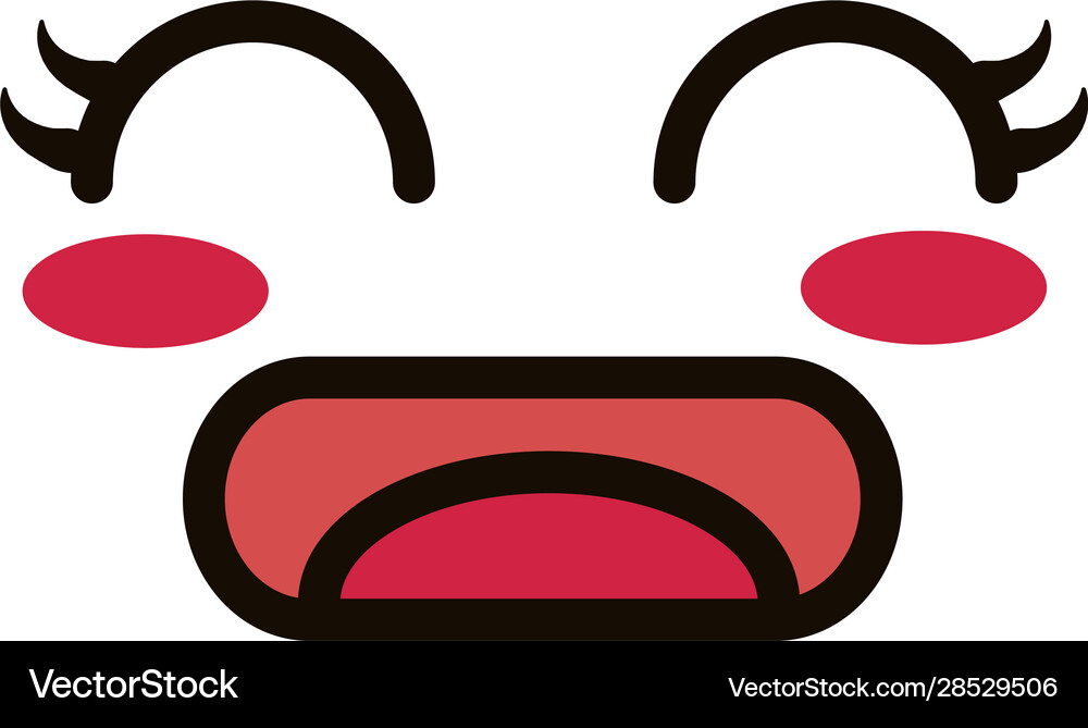 Kawaii cute face expression eyes and mouth Vector Image