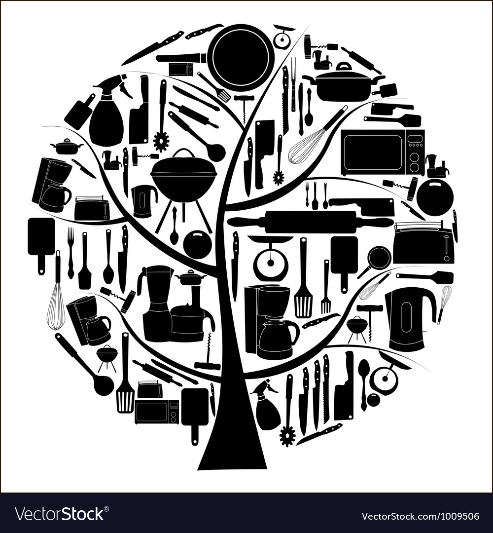 Kitchen tools for cooking Royalty Free Vector Image