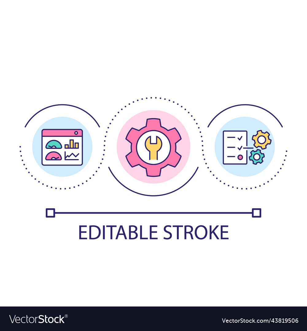 Maintenance and data analyzing loop concept icon Vector Image
