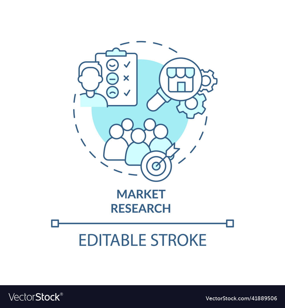 Market research turquoise concept icon Royalty Free Vector Market research turquoise concept icon Royalty Free Vector