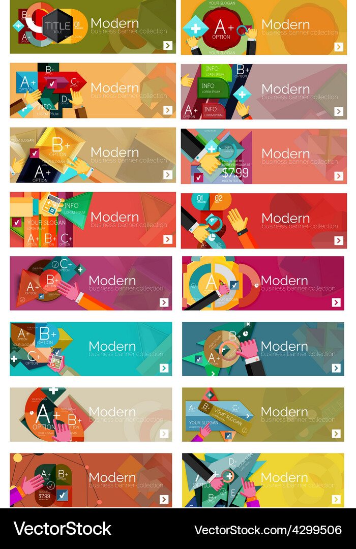 Mega collection of flat design infographic banners