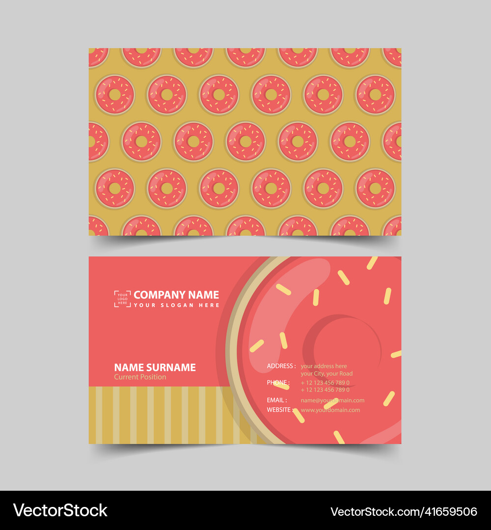 Pastry chef business card design template Vector Image