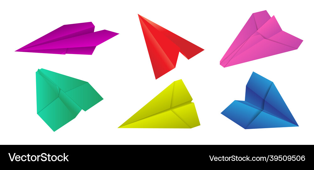 Realistic paper plane isolated origami handmade Vector Image