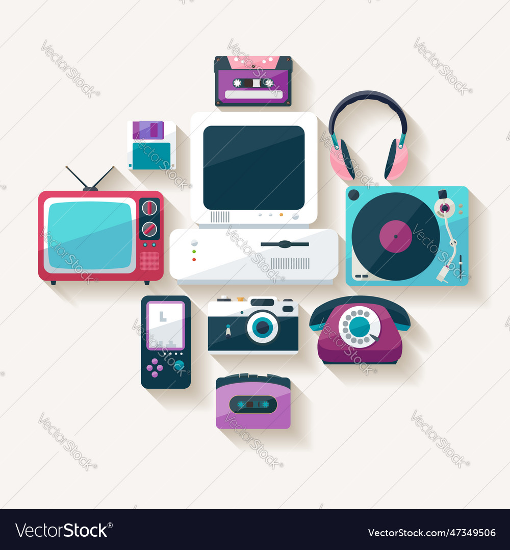 Retro technology Royalty Free Vector Image - VectorStock