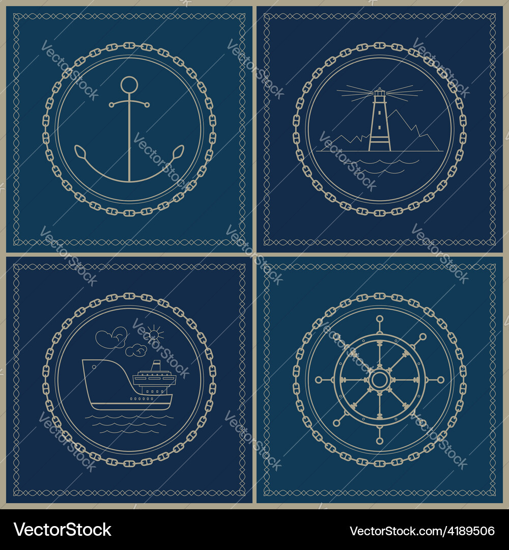 Set of marine emblem Royalty Free Vector Image
