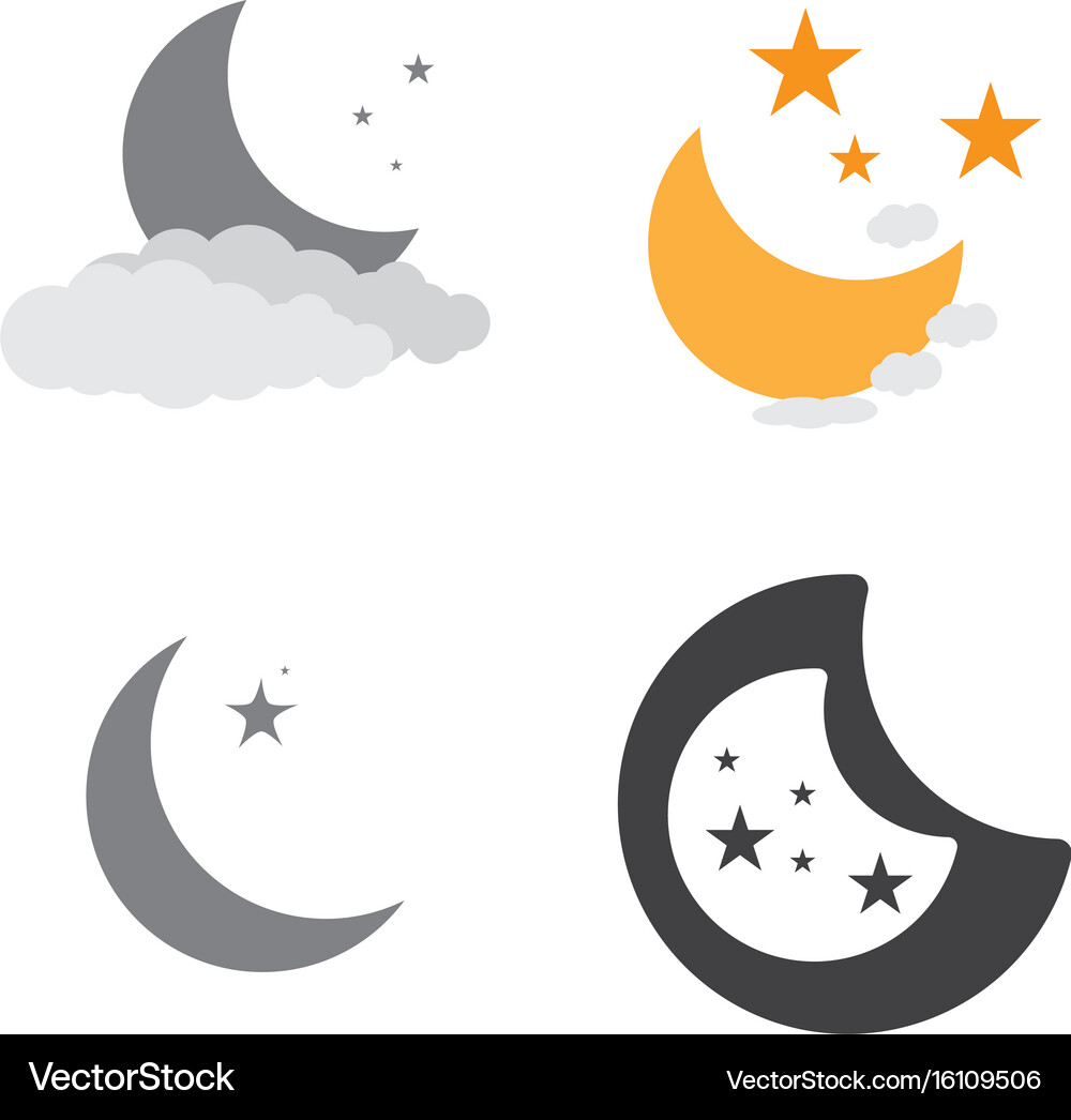 Set of moon icons Royalty Free Vector Image - VectorStock