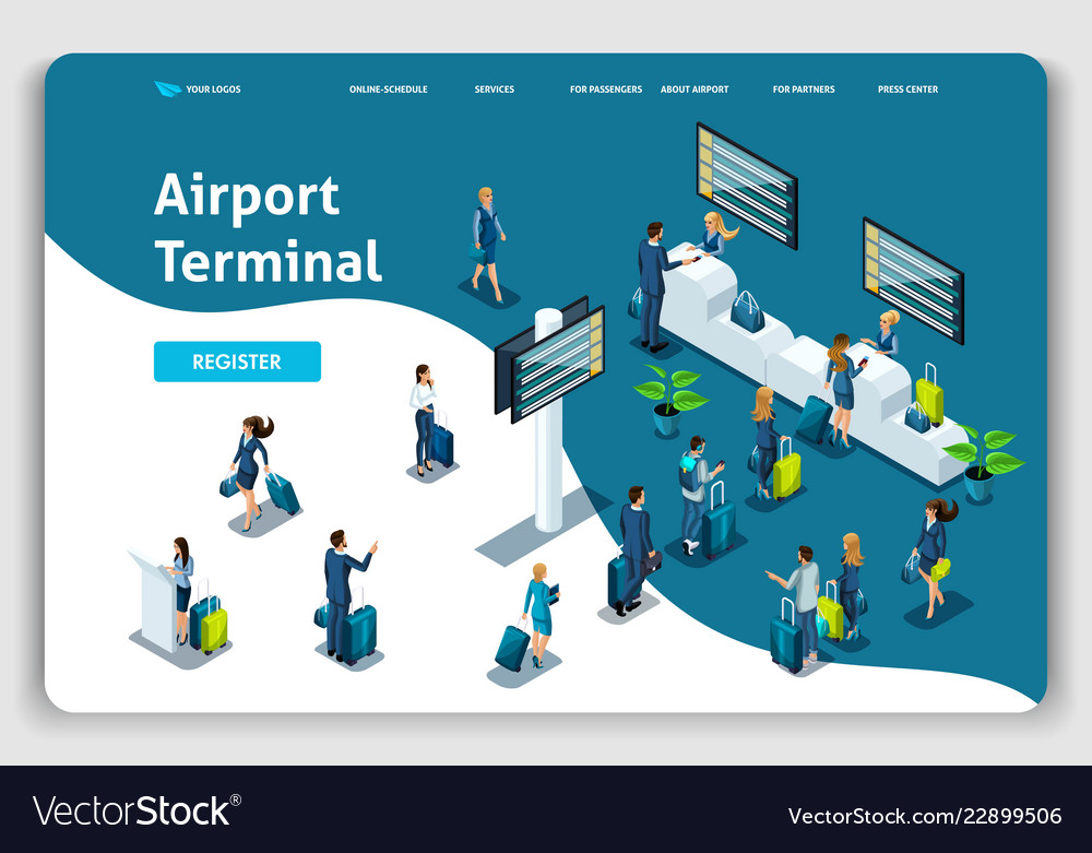 Website template landing page isometric concept Vector Image