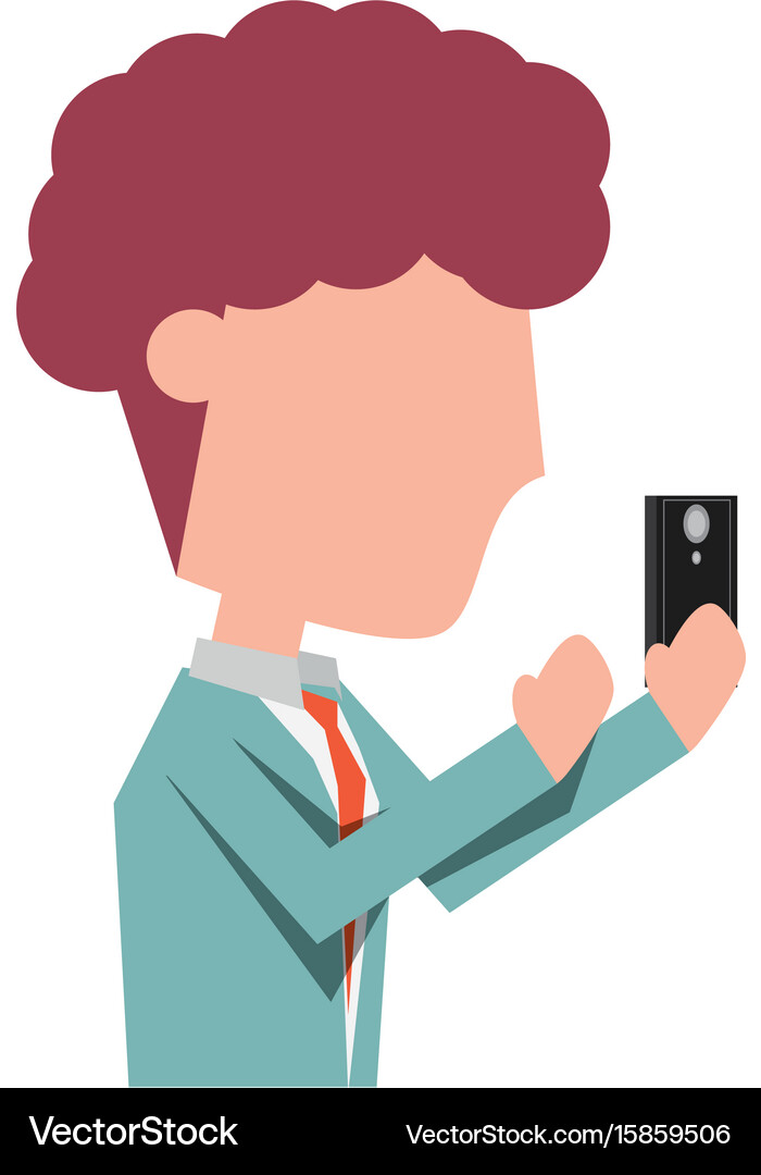 Young man with smartphone cartoon Royalty Free Vector Image