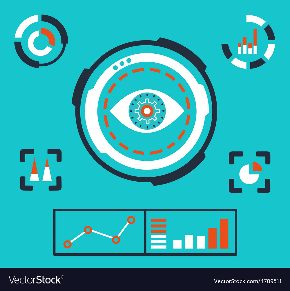 Analytics information on the dashboard an Vector Image