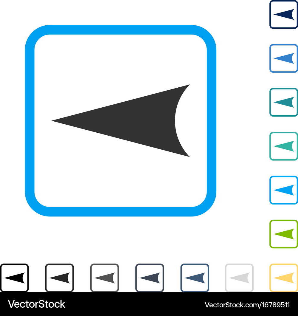 Arrowhead left framed icon Royalty Free Vector Image