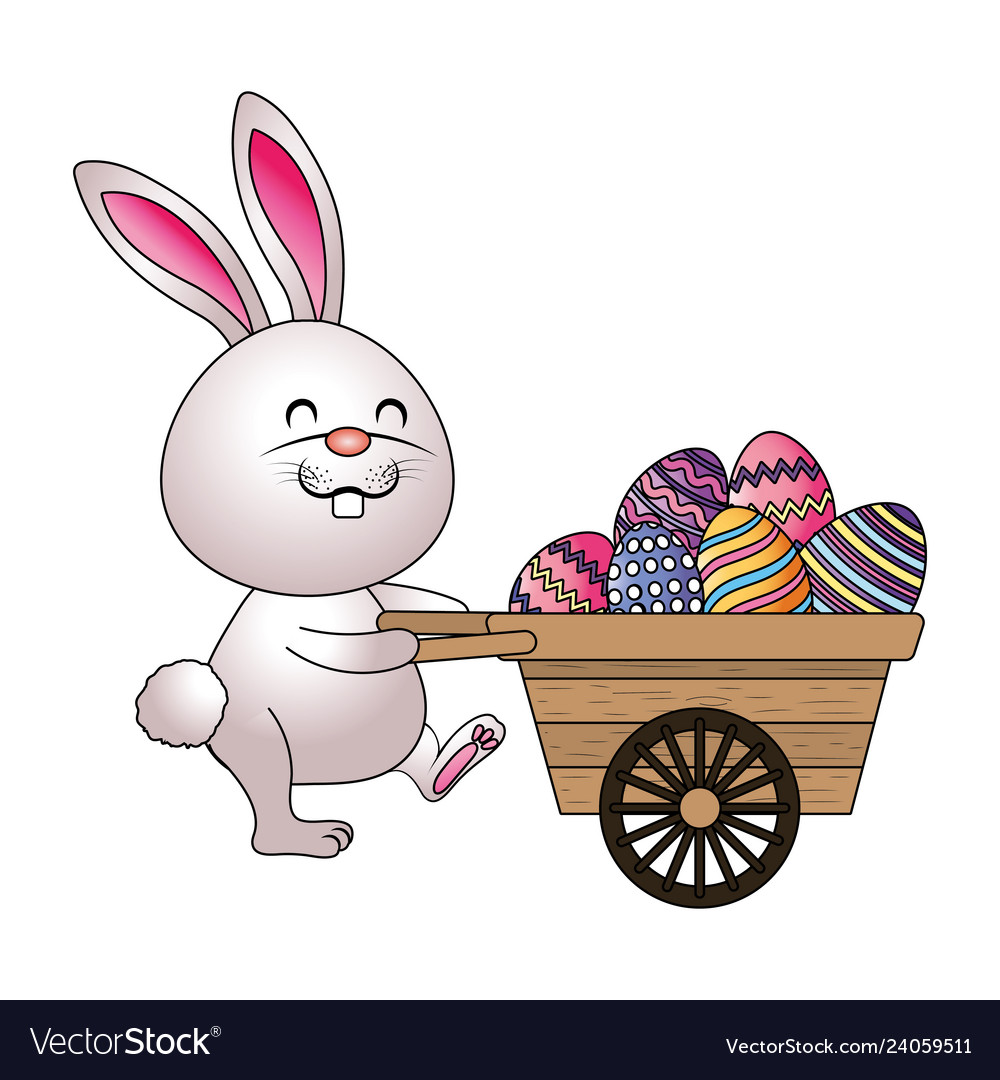 Bunny with easter egg Royalty Free Vector Image