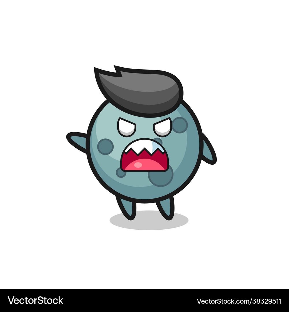 Cute asteroid cartoon in a very angry pose Vector Image