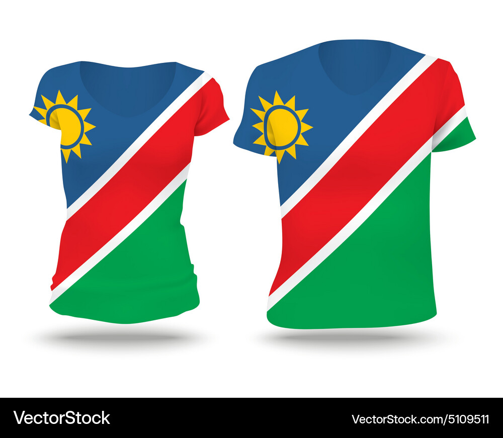 Flag shirt design of namibia Royalty Free Vector Image
