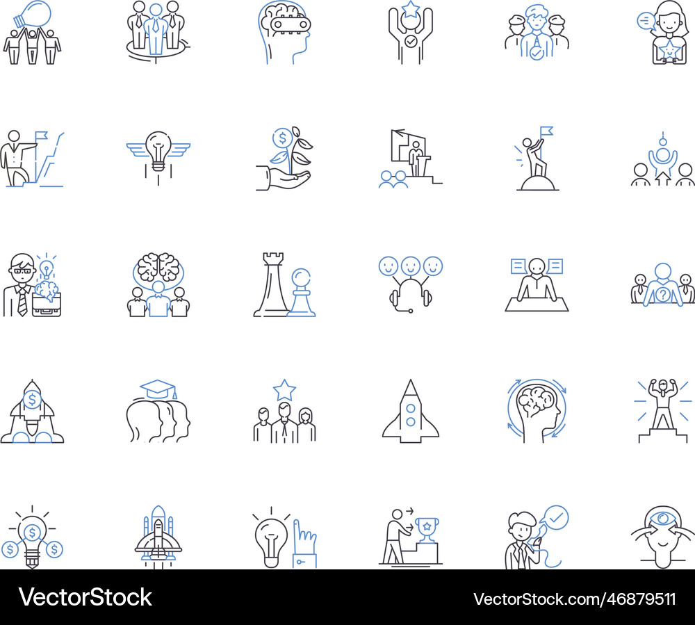 Guidance direction line icons collection compass Vector Image