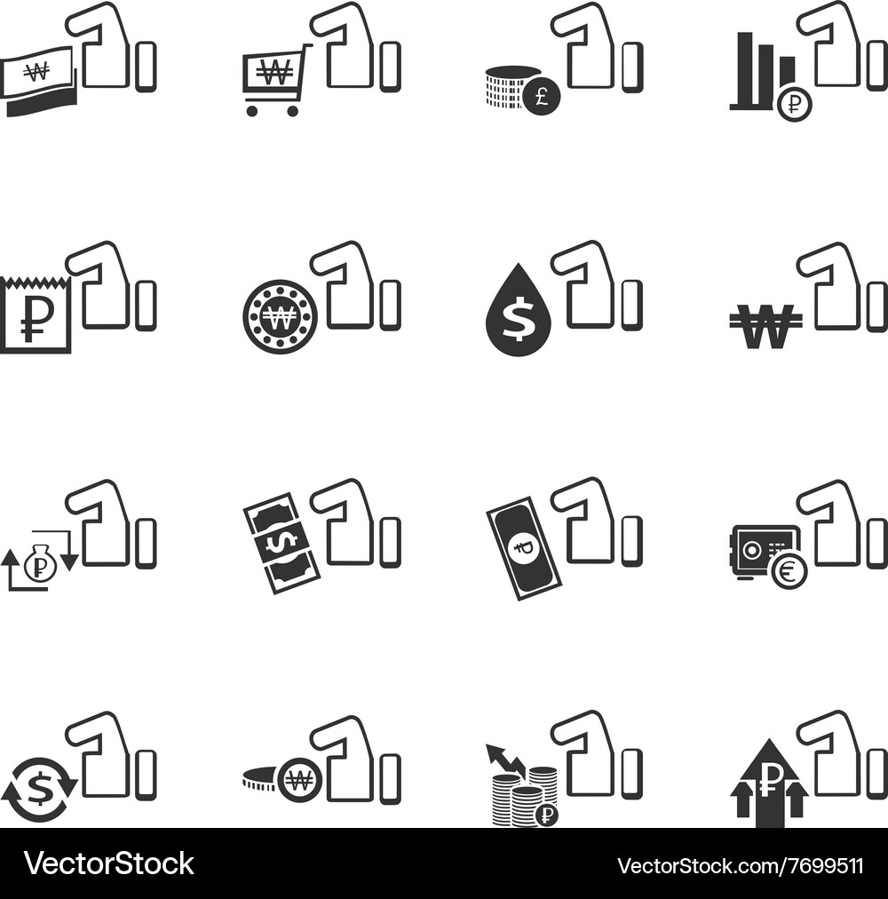 Hand and money icons set Royalty Free Vector Image