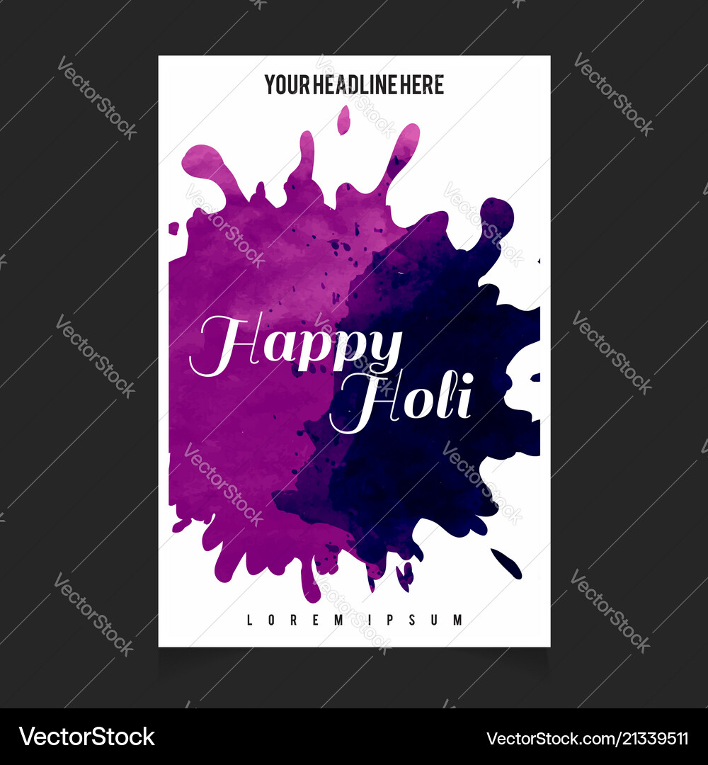 Happy holi design card with unique style Vector Image