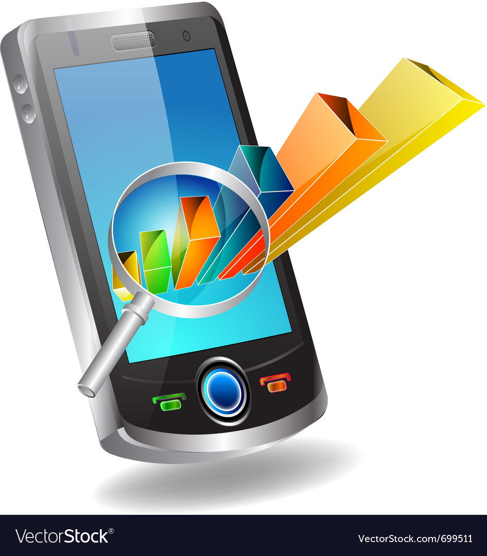 Mobile Chart Analysis Royalty Free Vector Image