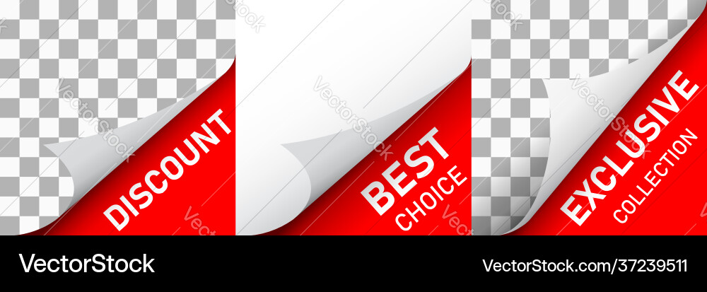 Paper page with discount advertising curl Vector Image