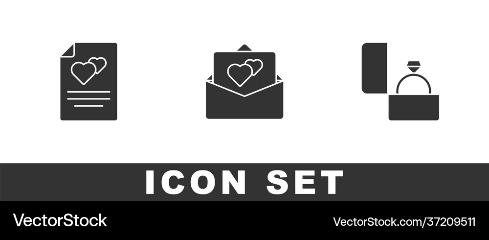 Set greeting card and diamond engagement ring Vector Image