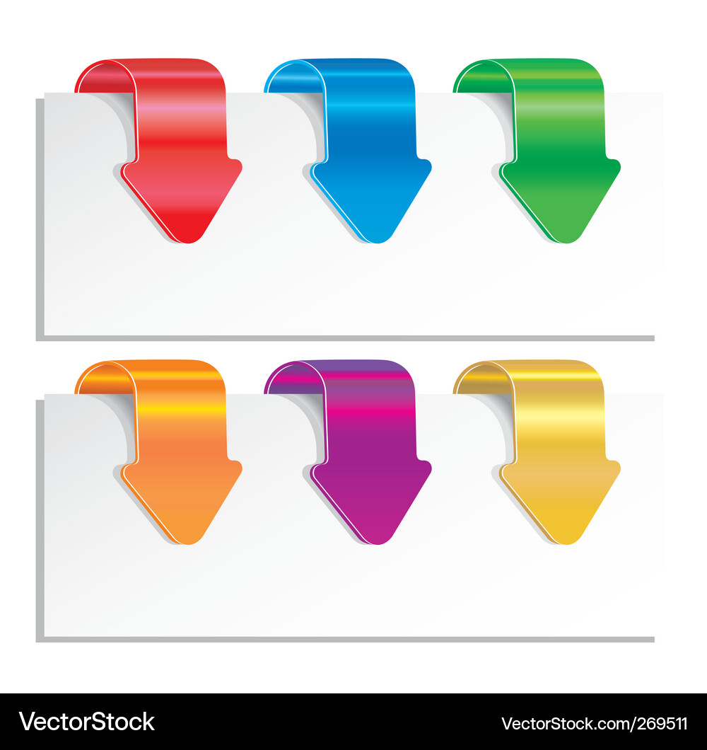 Set of colorful arrows Royalty Free Vector Image