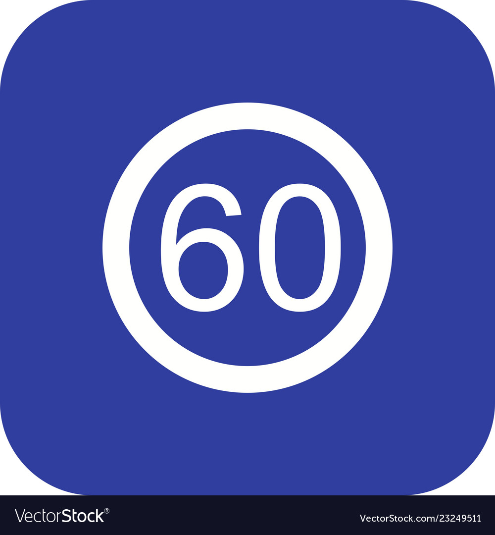 Speed limit 60 icon Royalty Free Vector Image - VectorStock