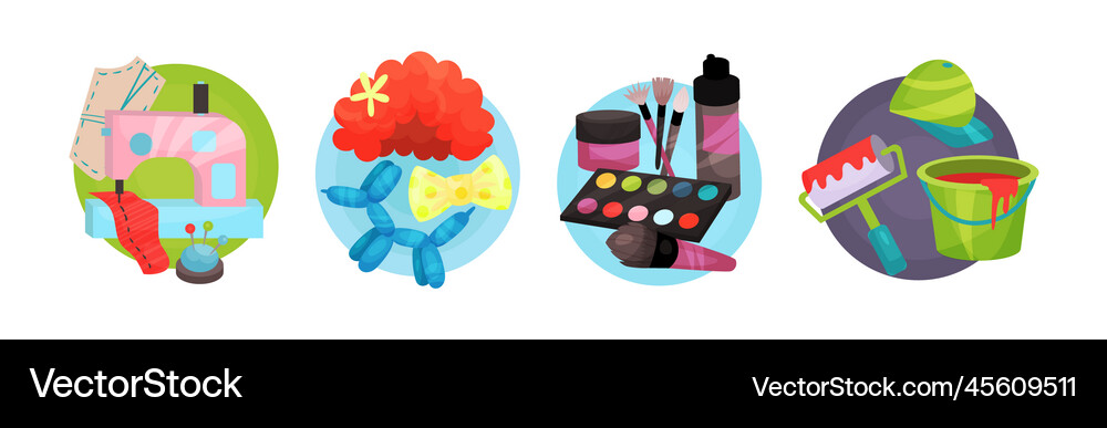 Symbols of different occupations arranged Vector Image