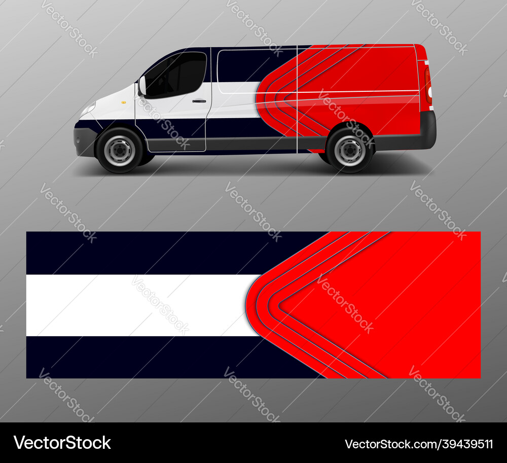 Vehicle decal wrap design cargo van graphic Vector Image