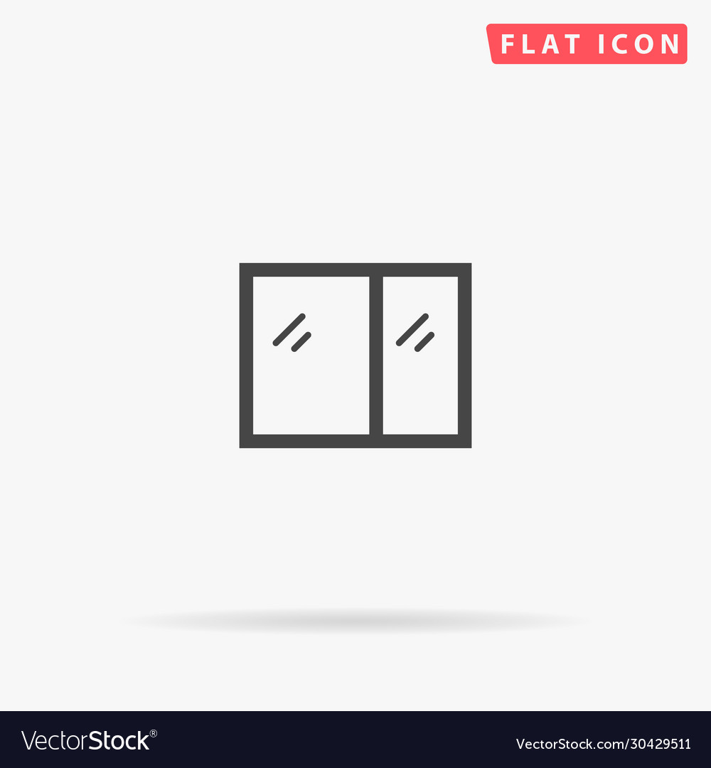 Window flat icon Royalty Free Vector Image - VectorStock