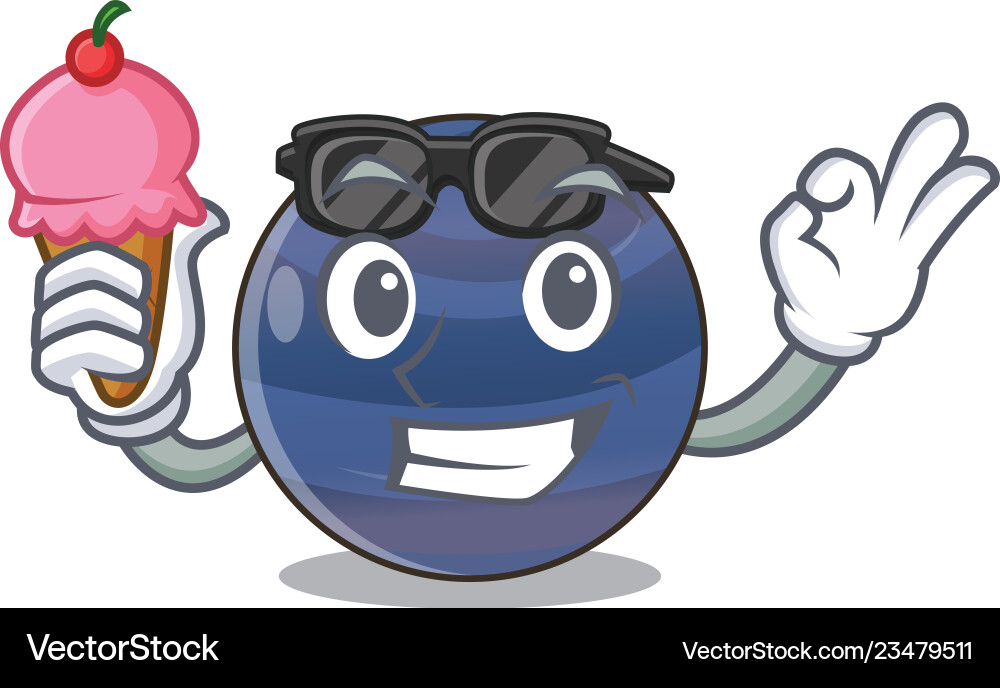 With ice cream neptune planet isolated Royalty Free Vector