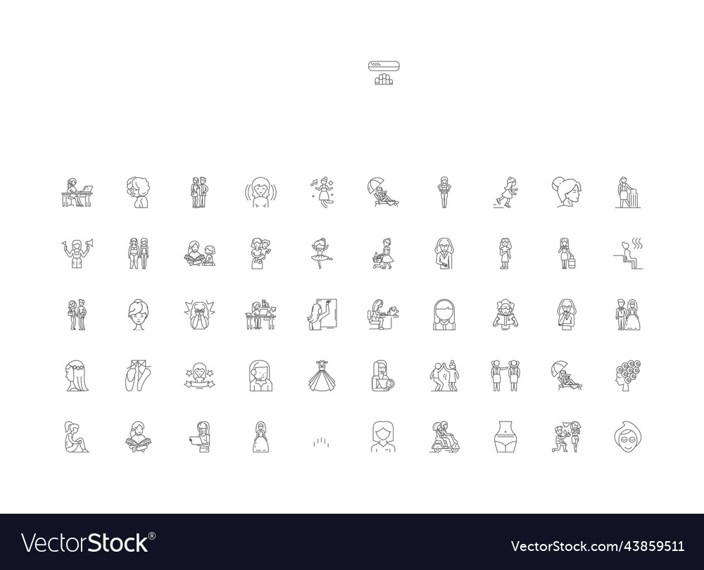 Women Ideas Linear Icons Line Signs Set Royalty Free Vector
