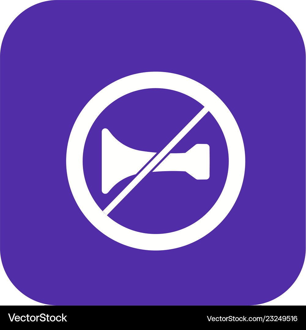 Audible warning devices prohibited icon Royalty Free Vector