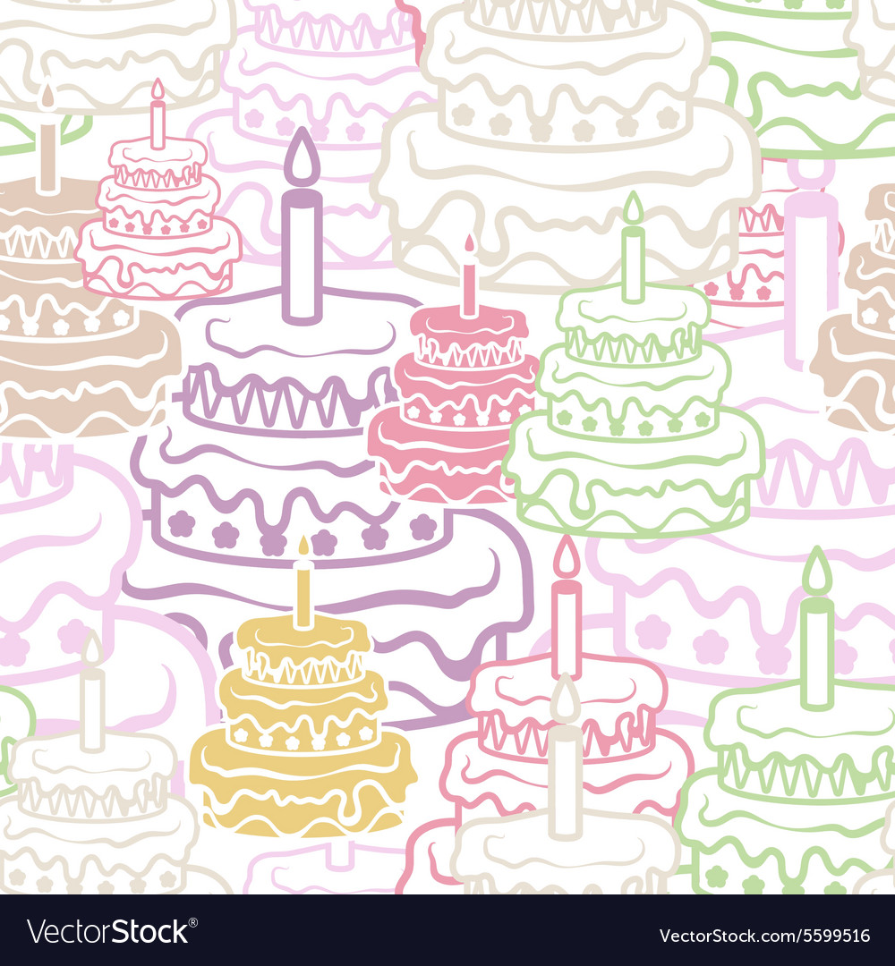 Cake seamless background Royalty Free Vector Image