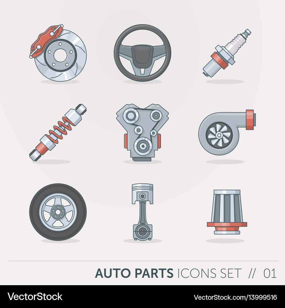Car spare parts Royalty Free Vector Image - VectorStock