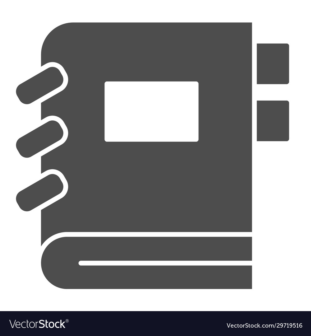 Closed notebook solid icon exercise book Vector Image