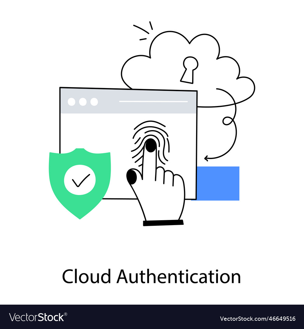 Cloud authentication Royalty Free Vector Image